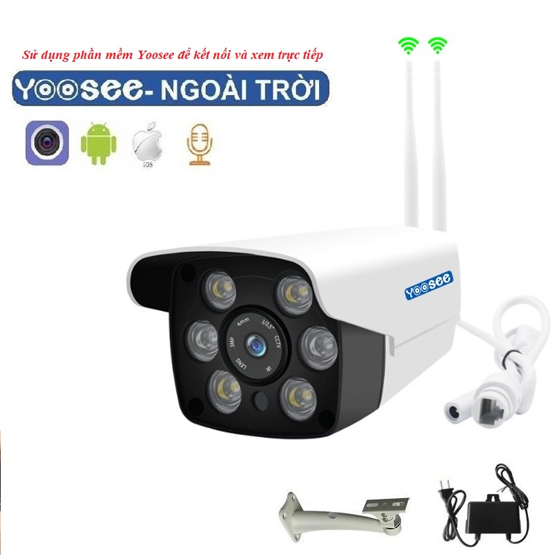 Camera Wifi IP Yoosee Ngoài Trời 2 Râu 1.0Mpx HD 720P 6 Led Có Hồng ...